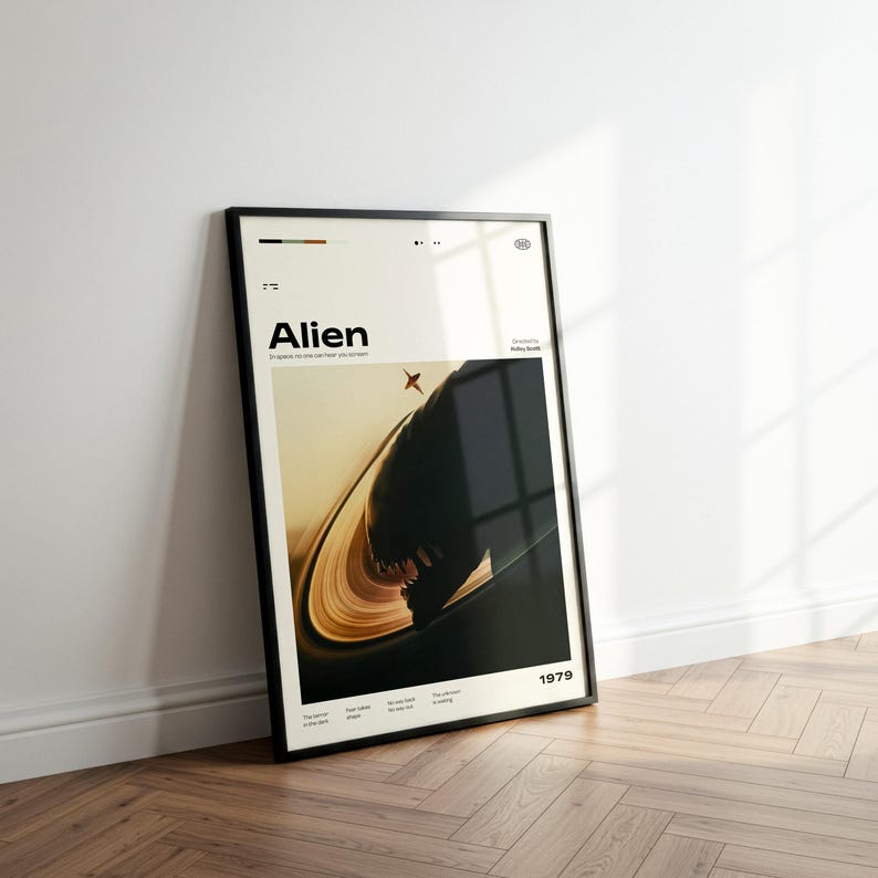 Vintage Sci-fi Alien Poster: Printable Retro Wall Art (digital Download ...