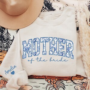 Personalized Floral Applique Mother of the Bride Sweatshirt, Custom ...