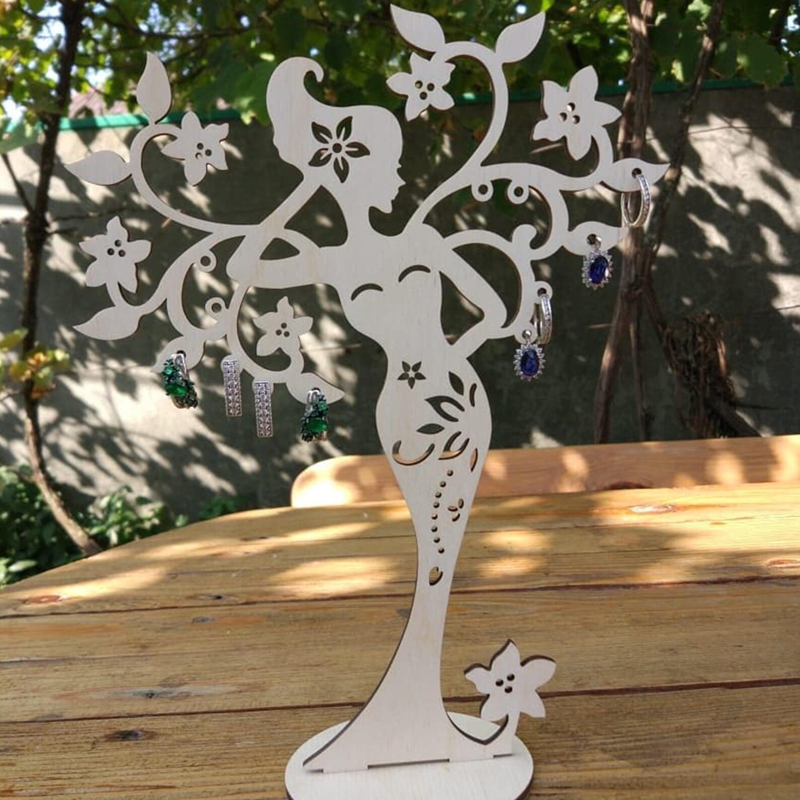 Lady Shaped Earring Ring Key Display Stand MDF 3mm Laser Cut, Wooden ...