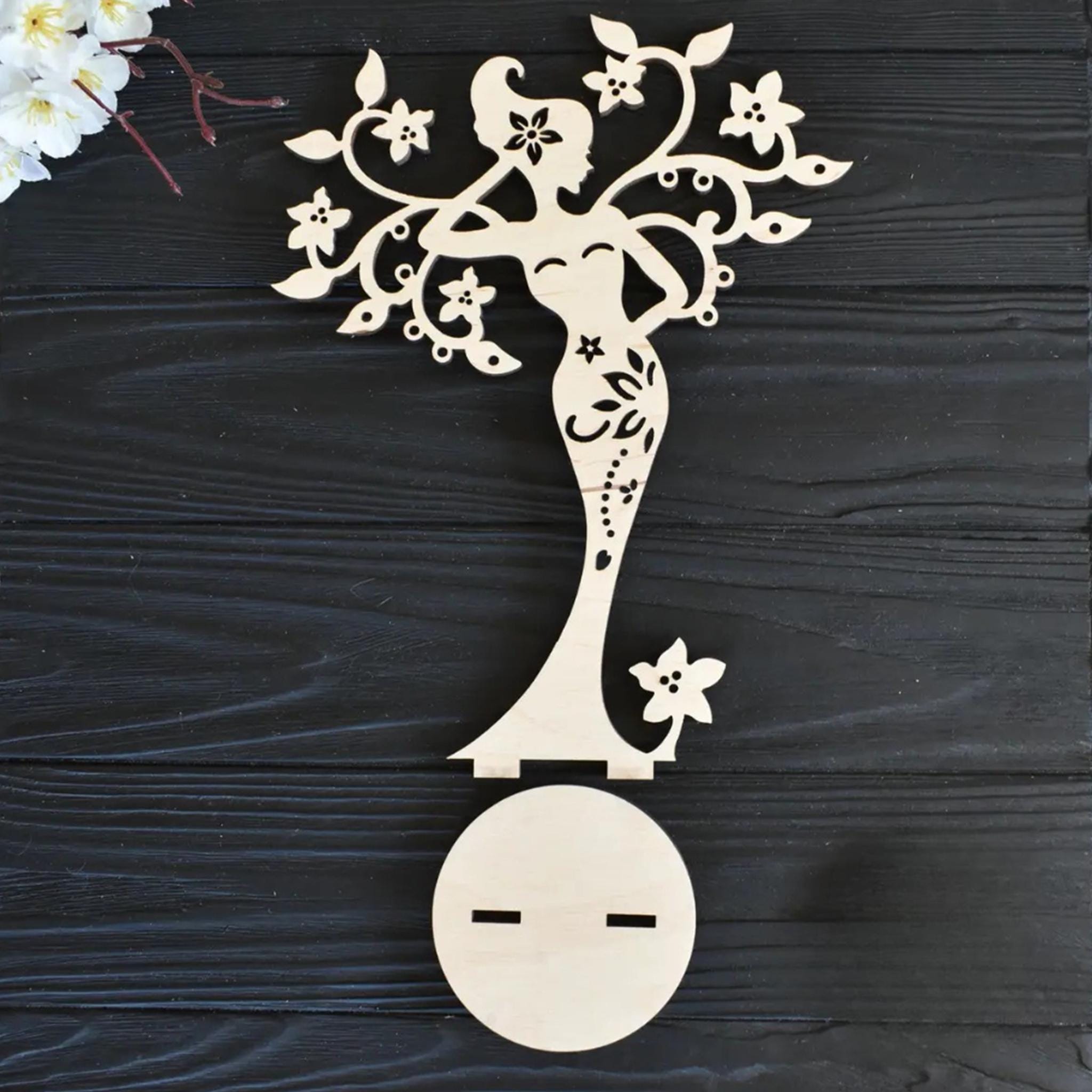 Lady Shaped Earring Ring Key Display Stand MDF 3mm Laser Cut, Wooden ...