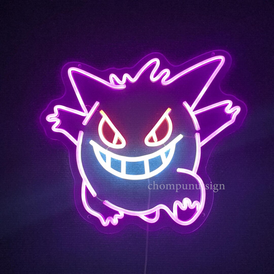Gengar Neon Sign | Anime Dimmable Wall Decor - Etsy