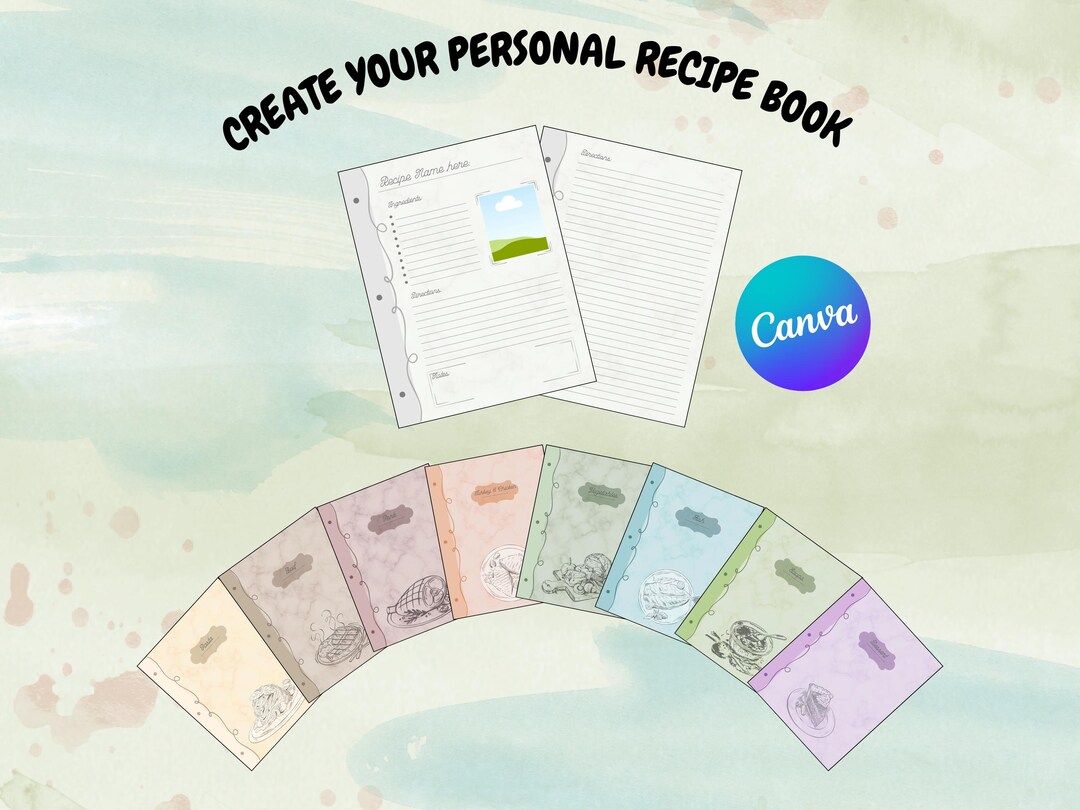 Simple Recipe Cook Book Template: Fully Editable Canva Template in US ...