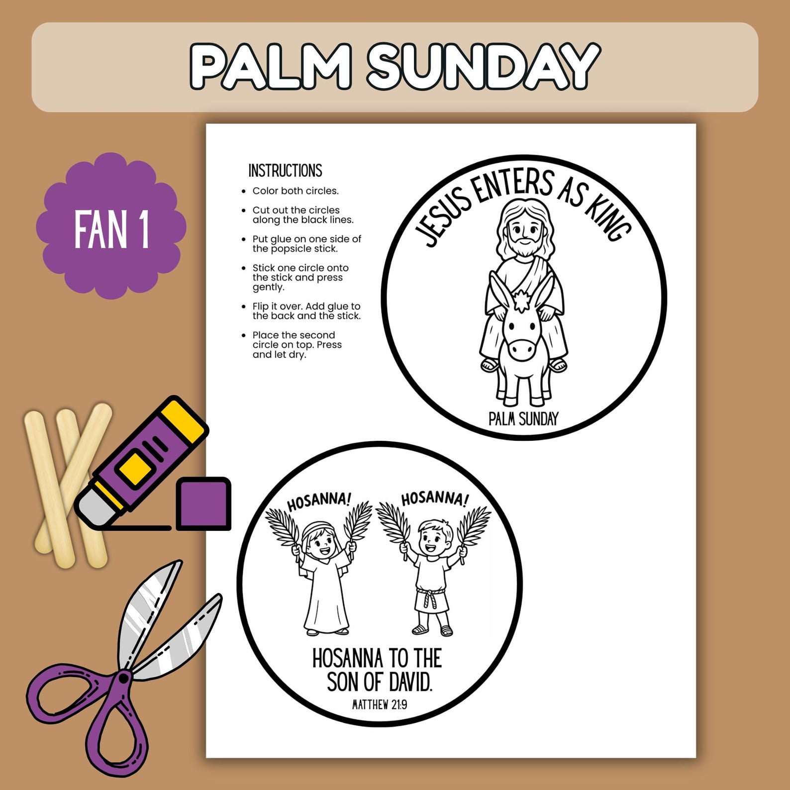 Holy Week Fan Craft for Kids | Make 8 Fans From Palm Sunday to Easter ...