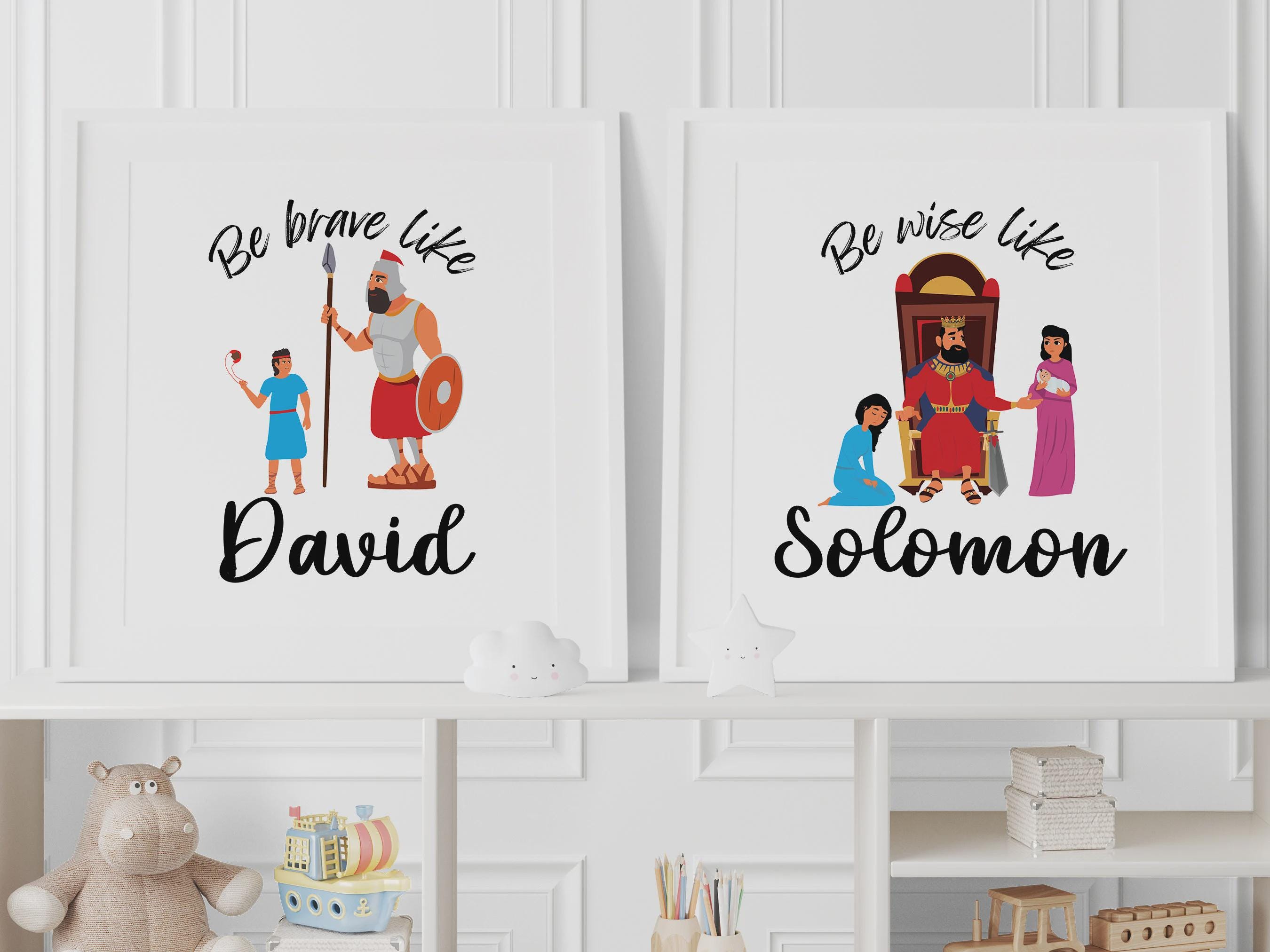Bible Heroes Christian Wall Art Printable Set for Kids- Bible Role ...