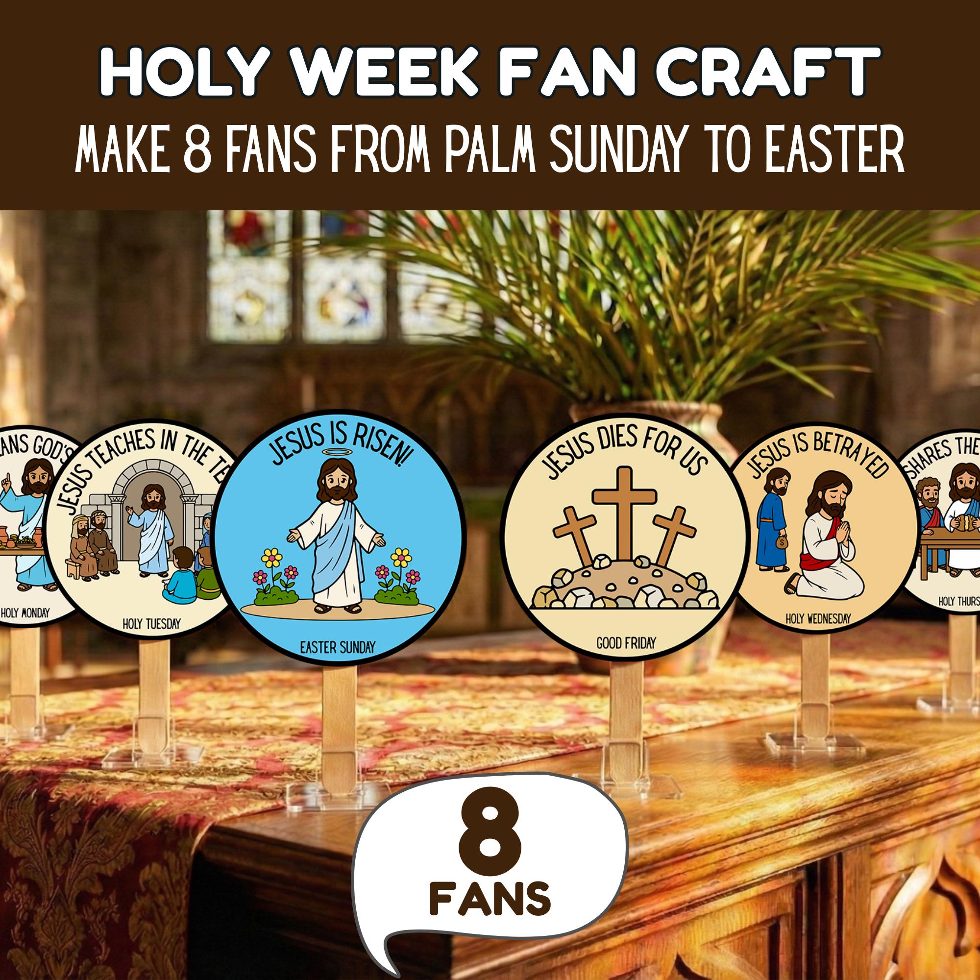 Holy Week Fan Craft for Kids | Make 8 Fans From Palm Sunday to Easter ...