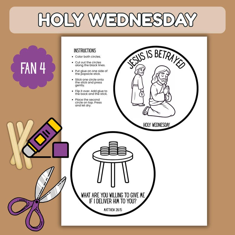 Holy Week Fan Craft for Kids | Make 8 Fans From Palm Sunday to Easter ...