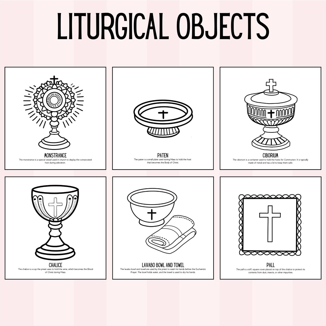 Catholic Mass and Church Coloring Pages| 52 Pages Kids Homeschool CCD ...