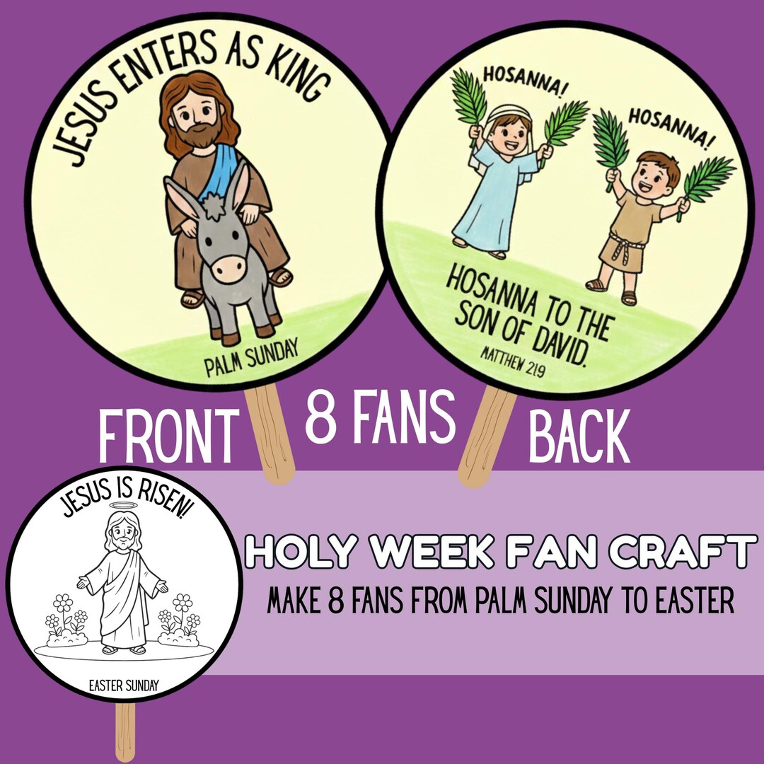 Holy Week Fan Craft for Kids | Make 8 Fans From Palm Sunday to Easter ...