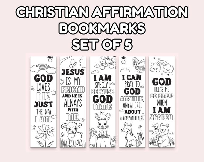 10 Coloring Biblical Affirmation Bookmarks for Kids | Printable ...
