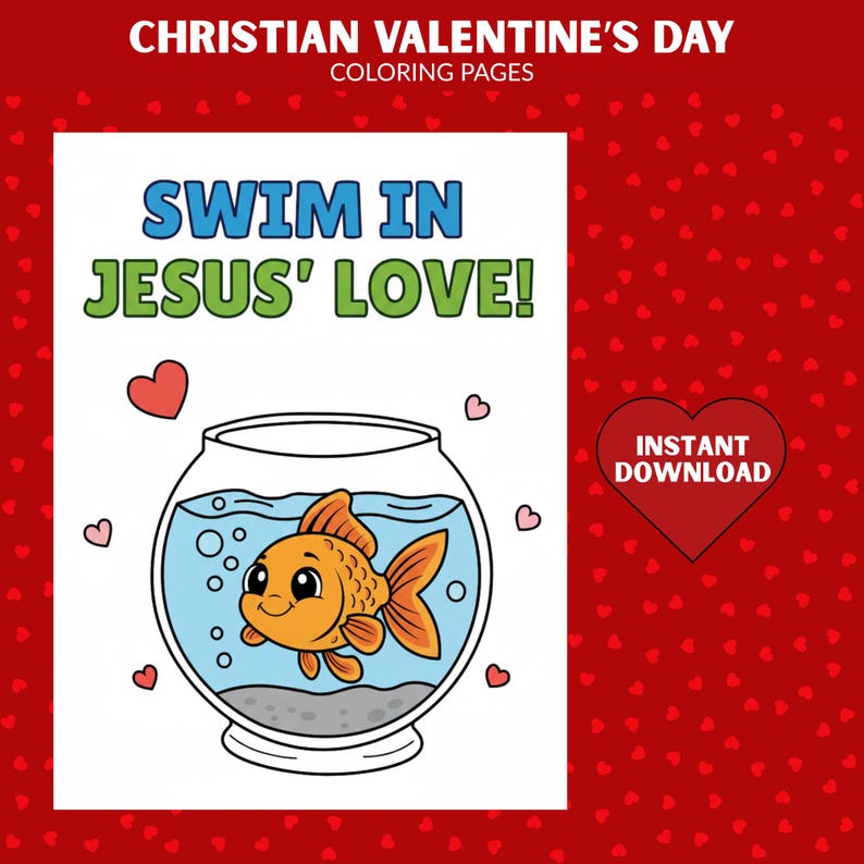 Christian Valentine’s Day Coloring Pages for Kids – Includes Cute ...