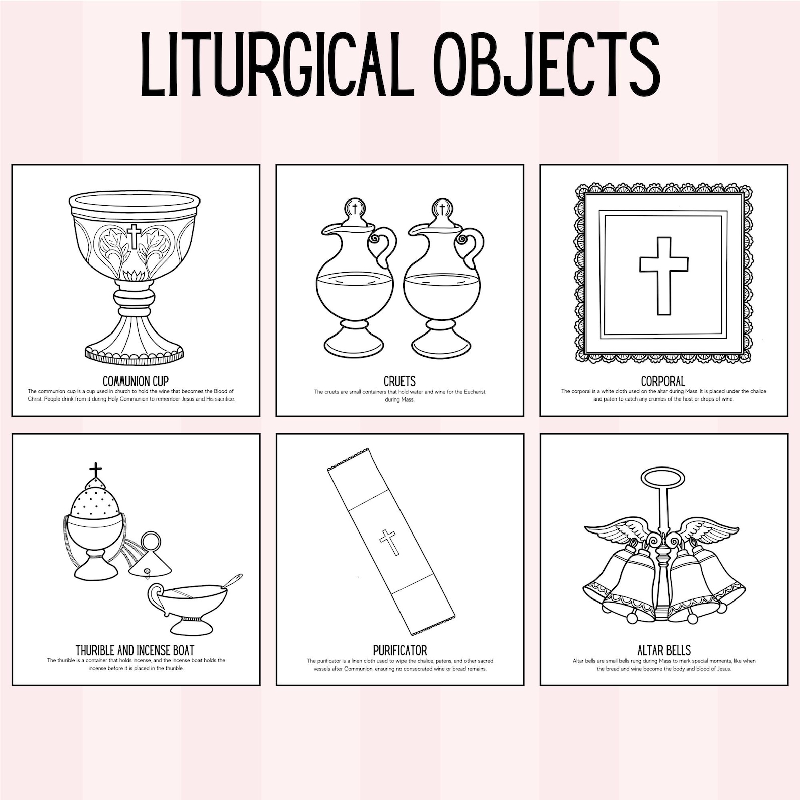 Catholic Mass and Church Coloring Pages| 52 Pages Kids Homeschool CCD ...