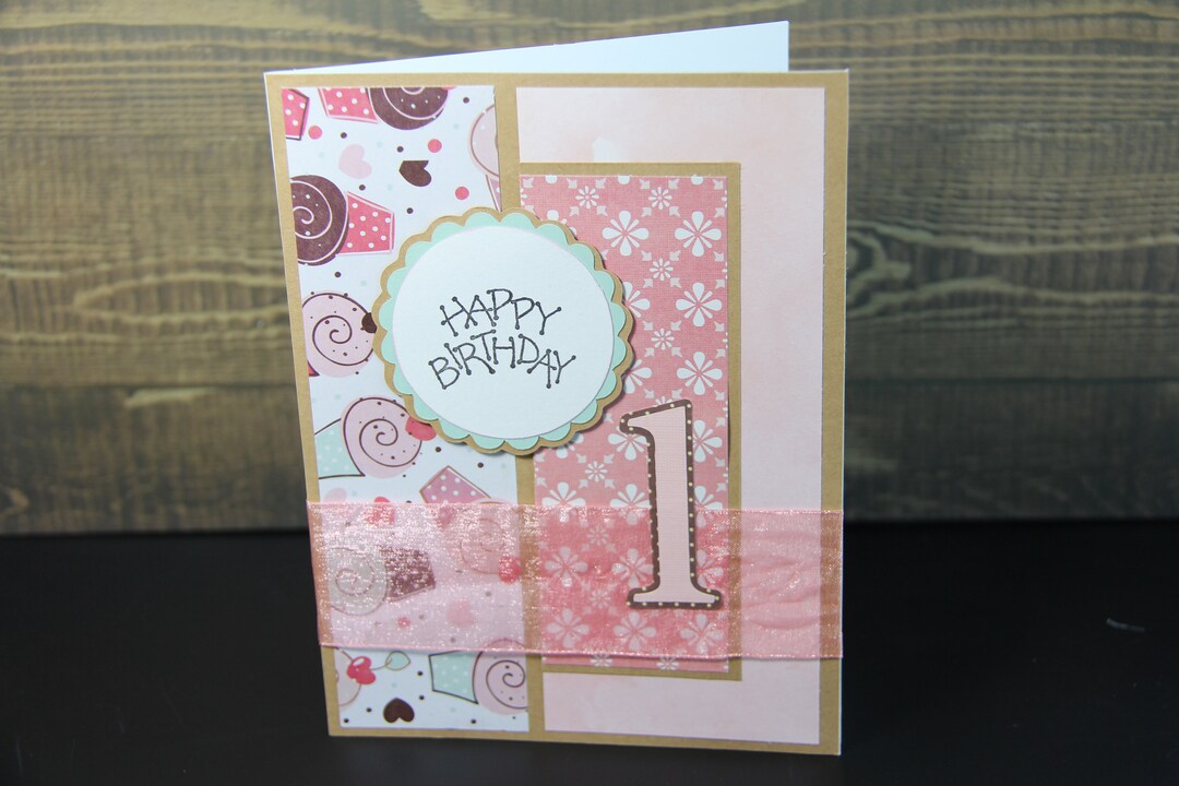First Birthday Handmade Card - Etsy