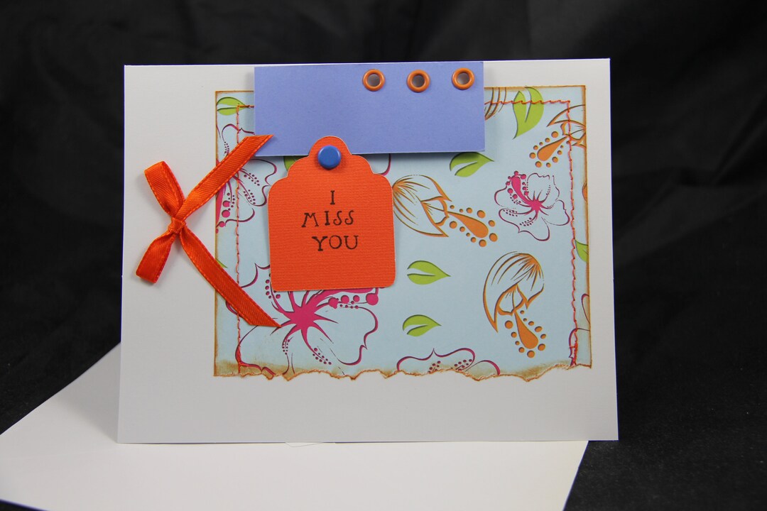 I Miss You Handmade Card - Etsy