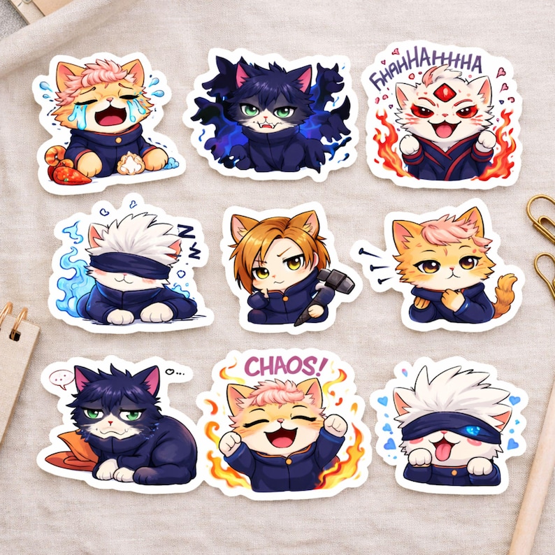 Jujutsu Kaisen Cats Png | JJK Chibi Cats Squad | Anime Cat PNG | Cute ...