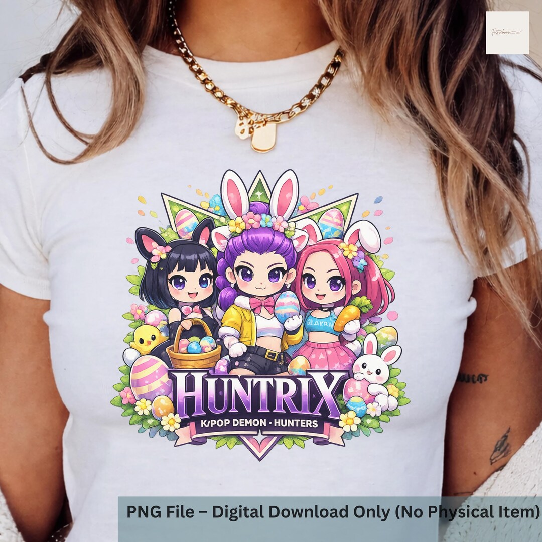 Huntrix Kpop Demon Hunters PNG, Huntrix Kpop Easter Png, Kpop Bunny ...