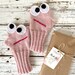 Gift for Women With Cancer, Funny Face Fingerless Mittens Knitting ...