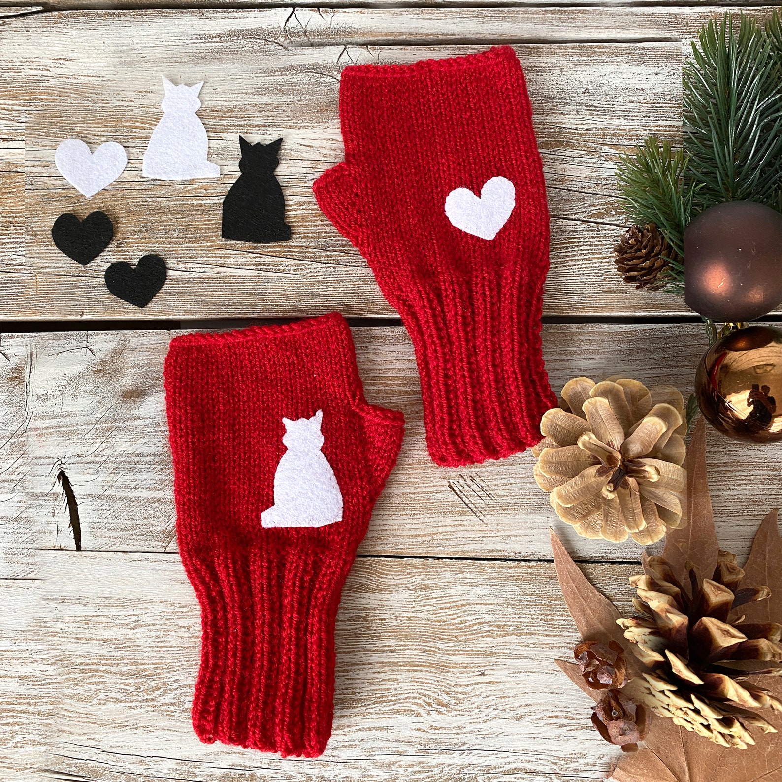 Hot Christmas Gifts, Red Fingerless Mittens Womens, Girlfriends ...