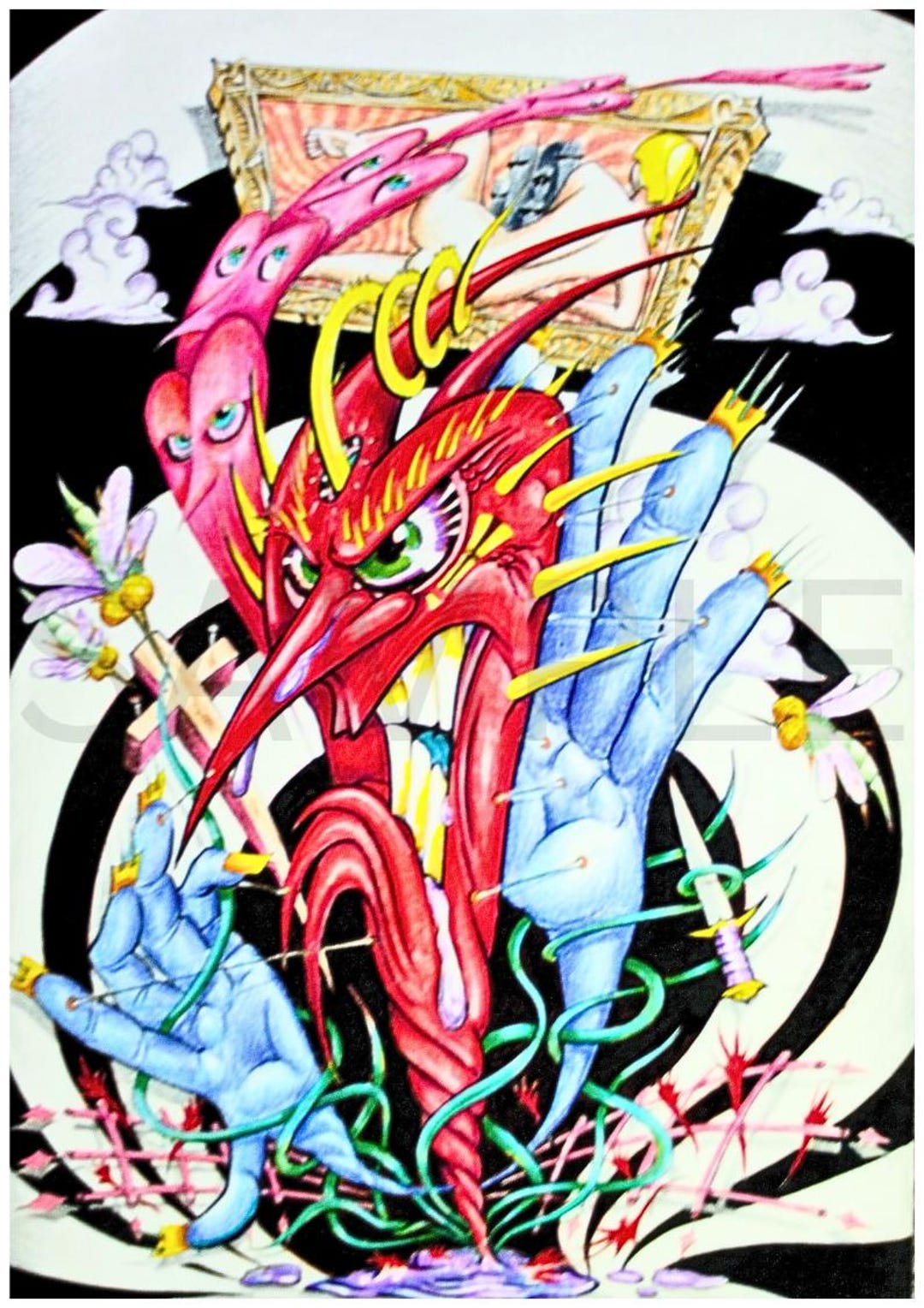 Vortex Demon Poster Original Surf Art by Jim Davidson , (digital ...