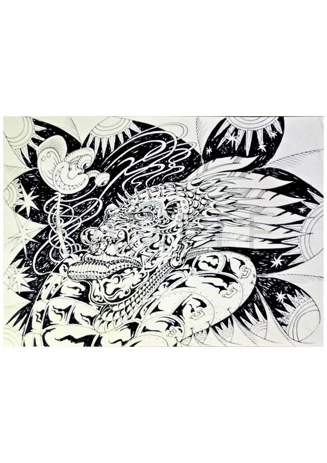 Tribal Dragon Dreamer Original Surf Art Poster by Jim Davidson ...