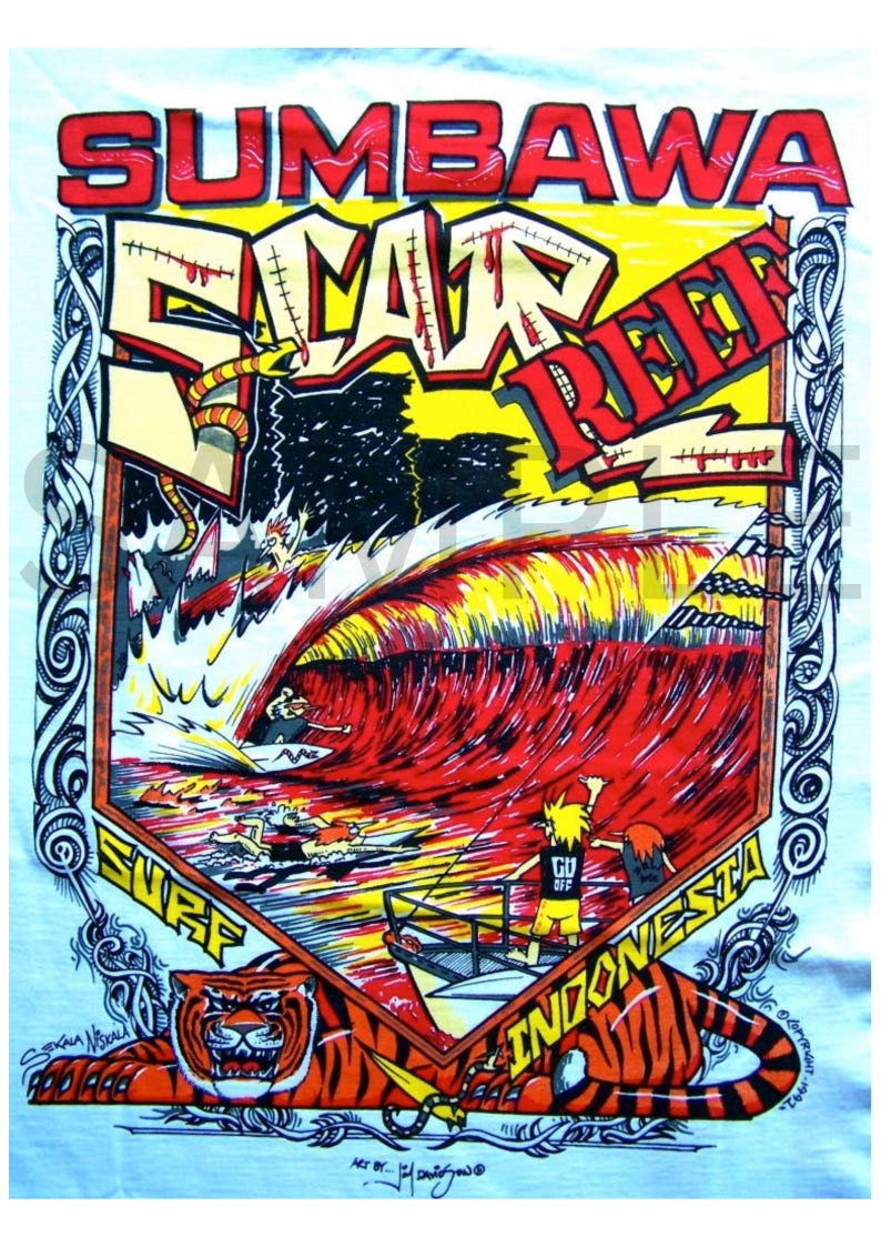 Sumbawa Scar Reef Surf Art Print: Jim Davidson Cosmic Energy (digital ...