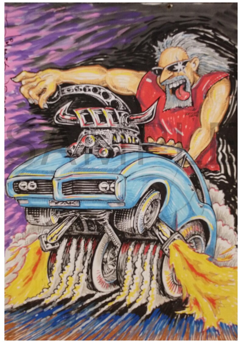 Rat Fink Hot Rod Art Print: Jim Davidson, Cosmic Energy (digital ...