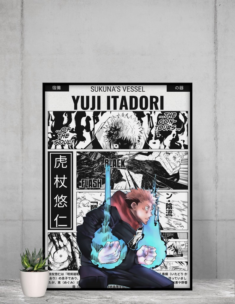 Yuji Itadori "divergent Fist" Anime Poster: Jujutsu Kaisen Manga Art - Etsy