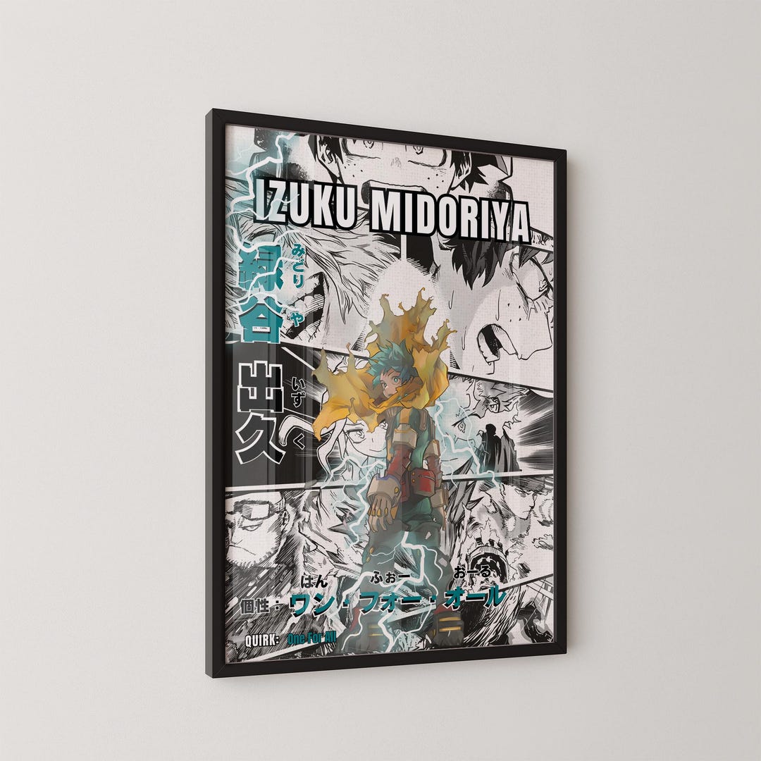 Izuku Midoriya Poster: My Hero Academia, Deku One for All Art - Etsy UK