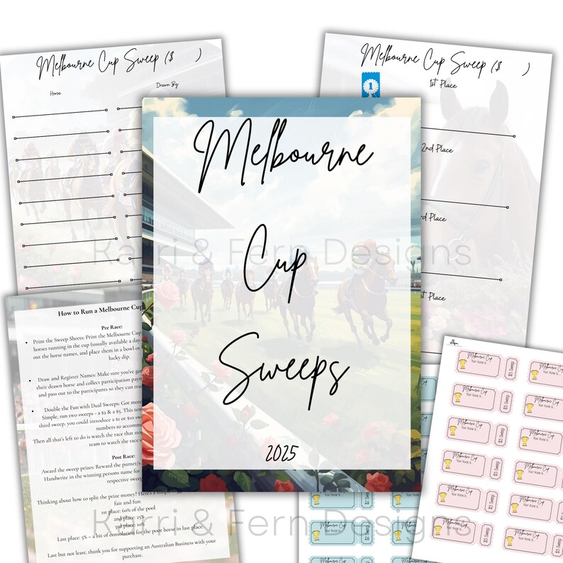 Melbourne Cup Sweep Kit: Office Party Game (digital Download) - Etsy ...