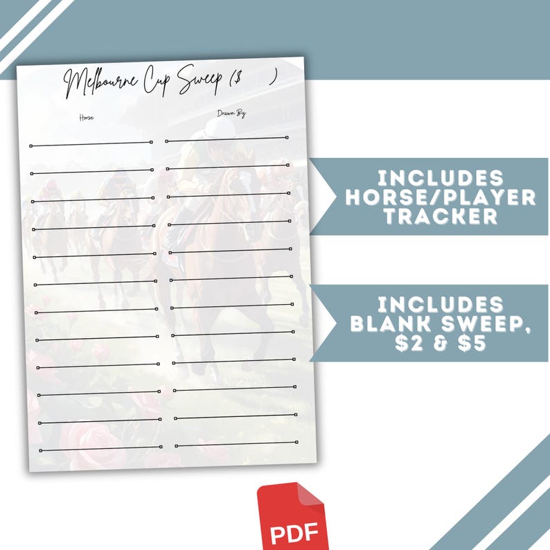 Melbourne Cup Sweep Kit: Office Party Game (digital Download) - Etsy ...