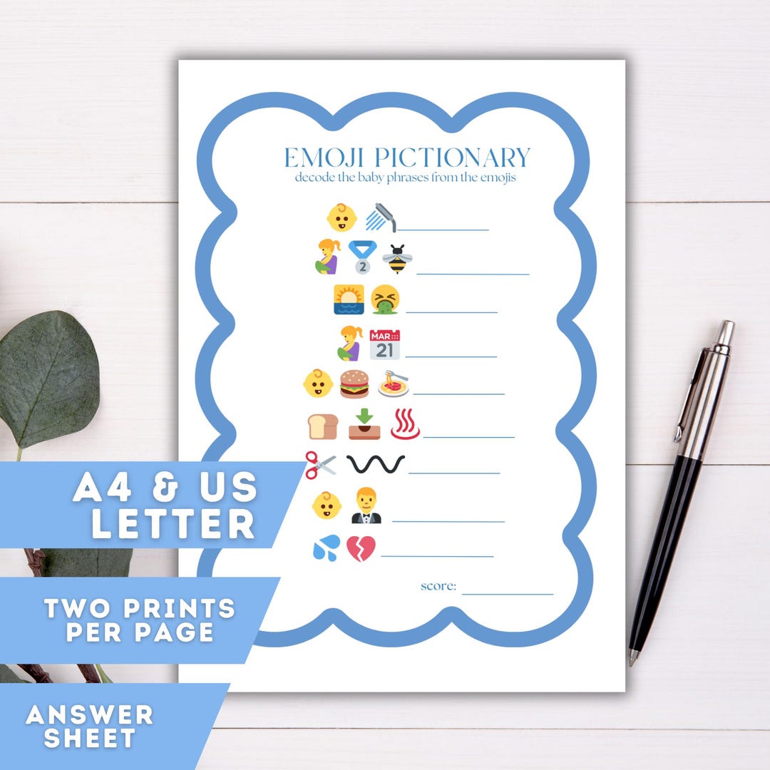 Emoji Baby Shower Game | Decode the Phrase (digital Download) BB27 - Etsy