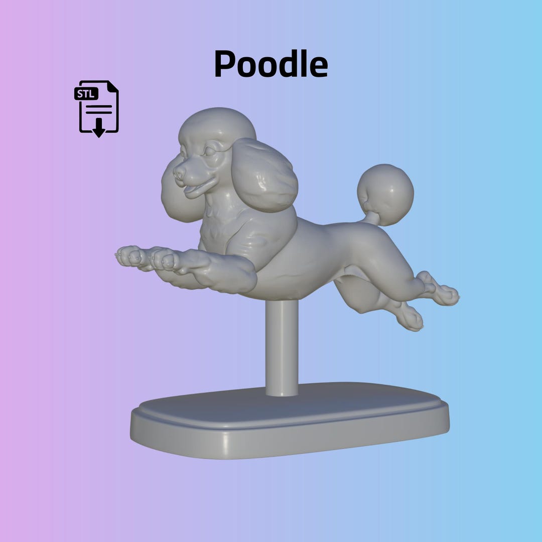 Poodle Table Decor 3D Print File | Pet Memorial (STL Digital Download ...