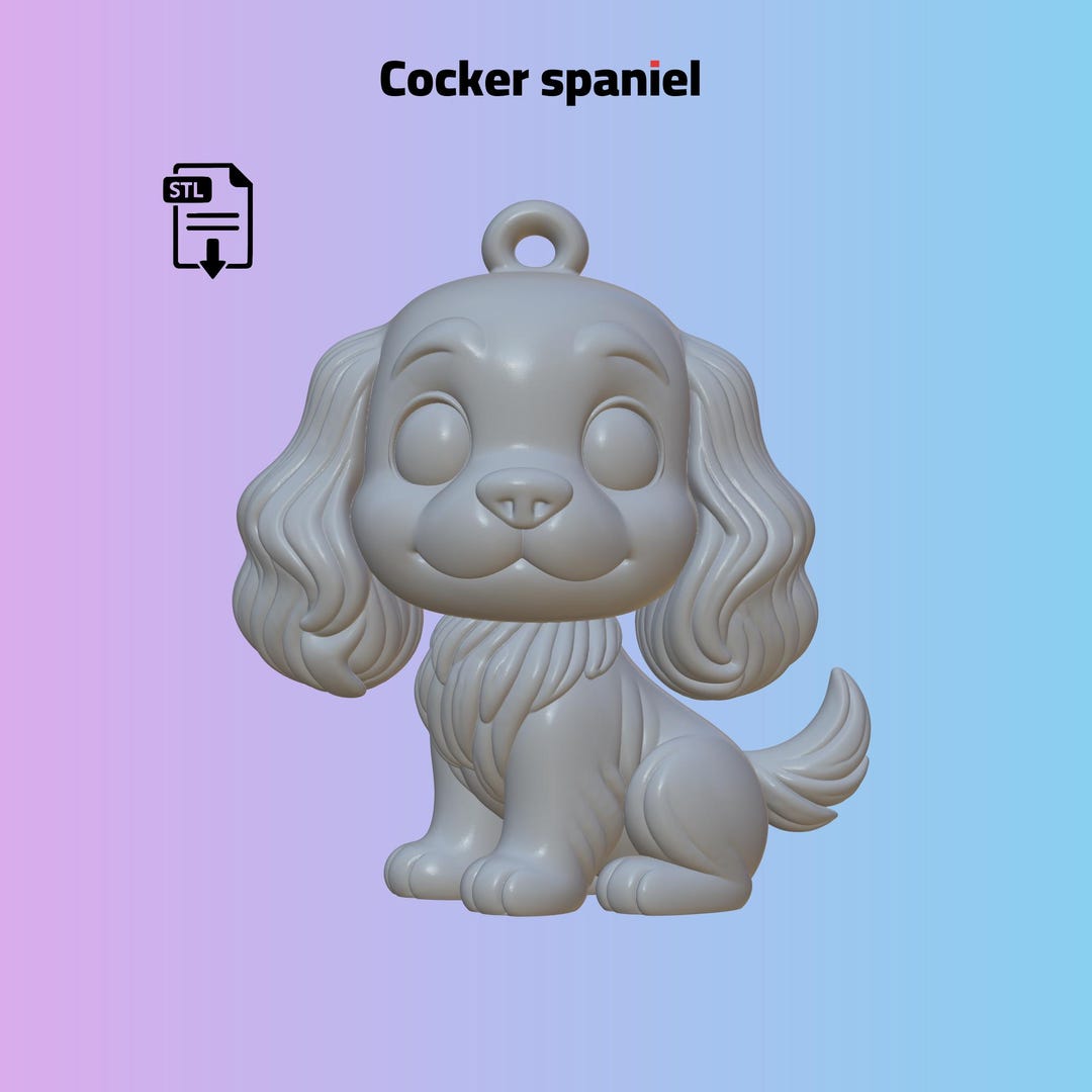 Cocker Spaniel 3D Print STL File | Funko Dog Keychain (digital Download ...