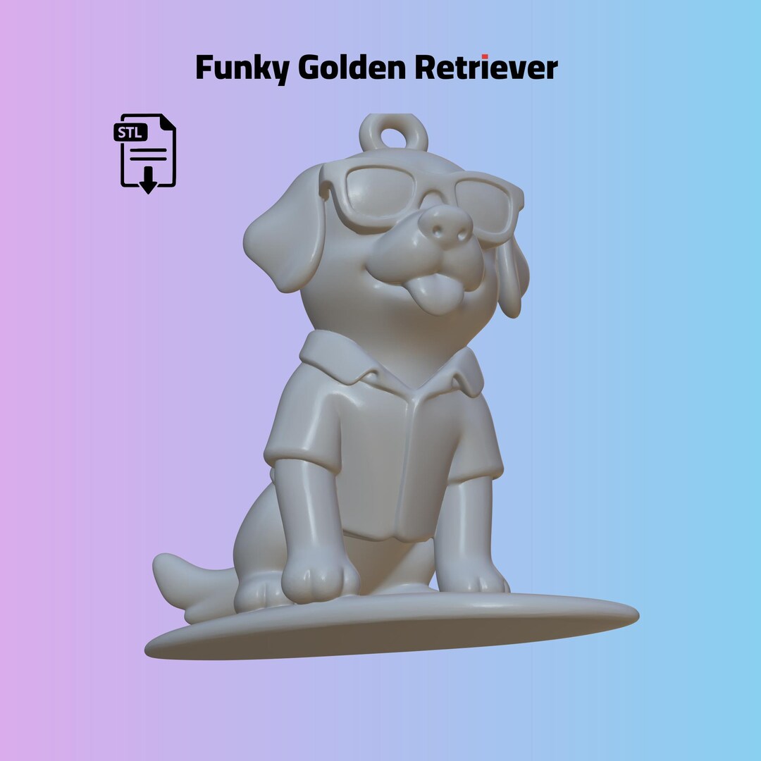 Dog Keychain Stl | Funky Golden Retriever Keychain ( Digital Download ...