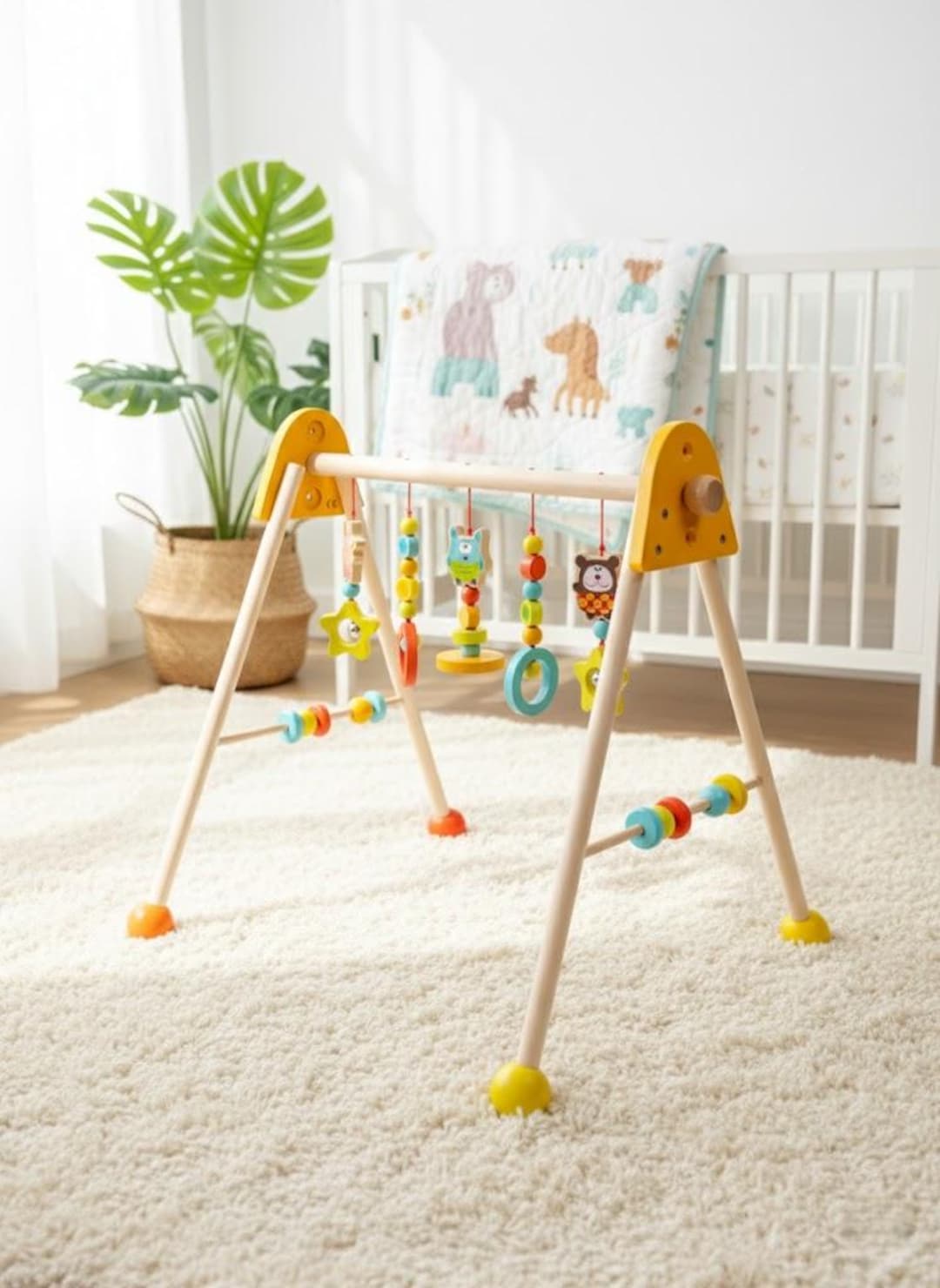 Wooden Baby Gym, Sensory Hanging Toys, Montessori Play, Nursery Gift - Etsy
