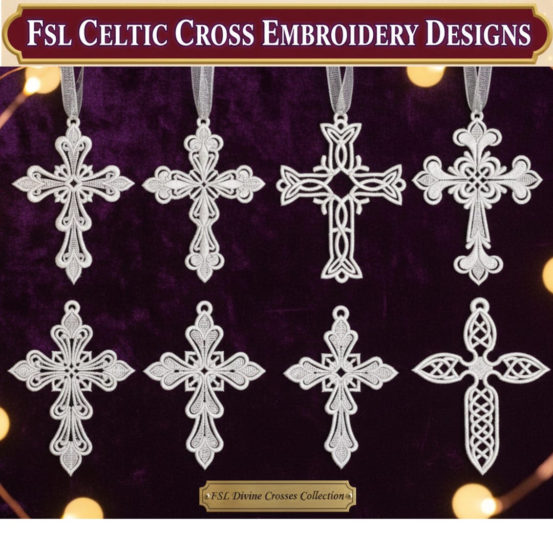 FSL Filigree Cross Embroidery Designs | Free Standing Lace Ornaments ...