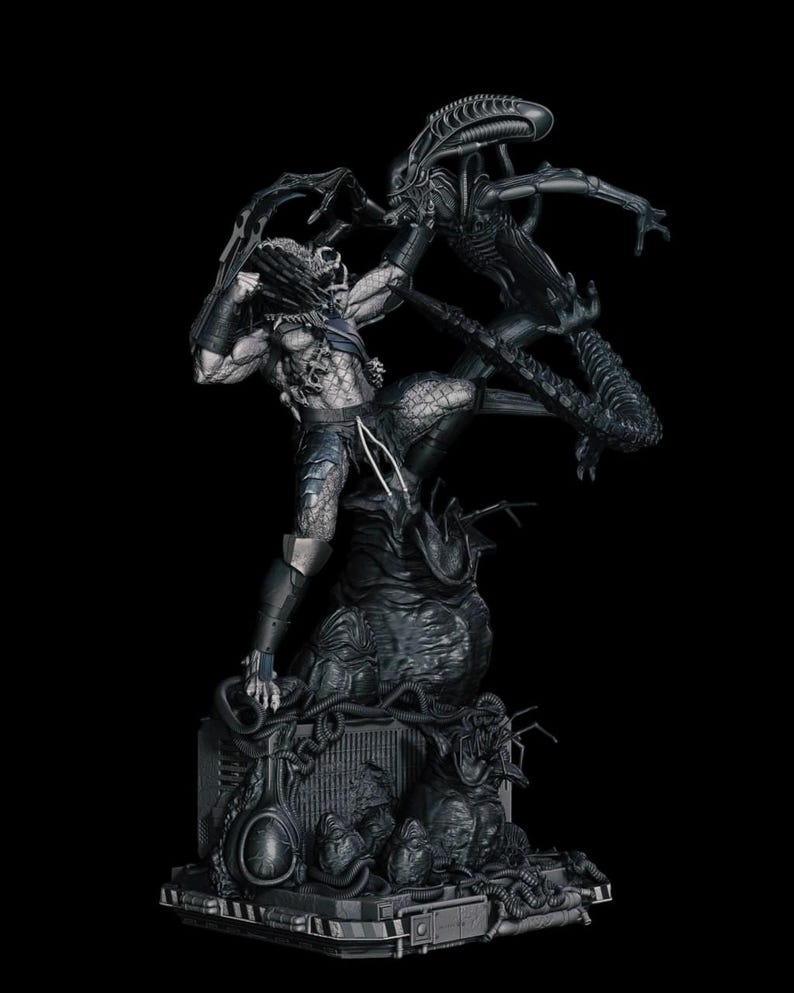 Alien Vs Predator Diorama/sculpture/3d Resin Model/collectible Figure ...