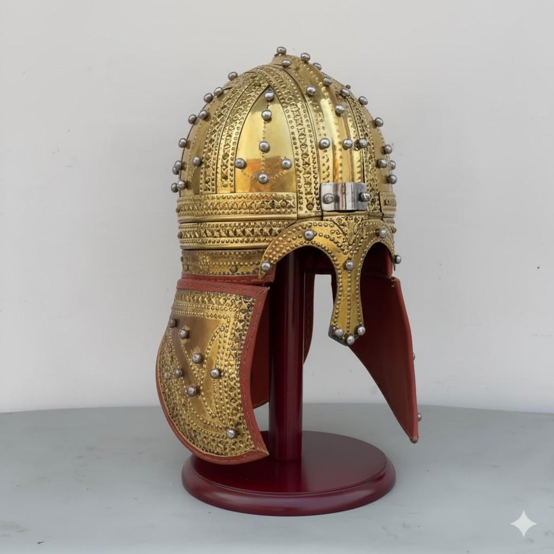 Medieval Knight Brass Cavalry Helmet, Roman Deurne Inspired Vendel ...