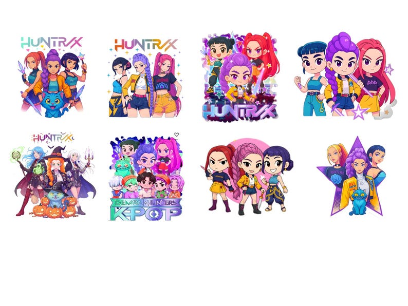 Kpop Huntrix Png Svg Bundle Demon Hunters PNG Saja Girls Boys PNG Girl ...