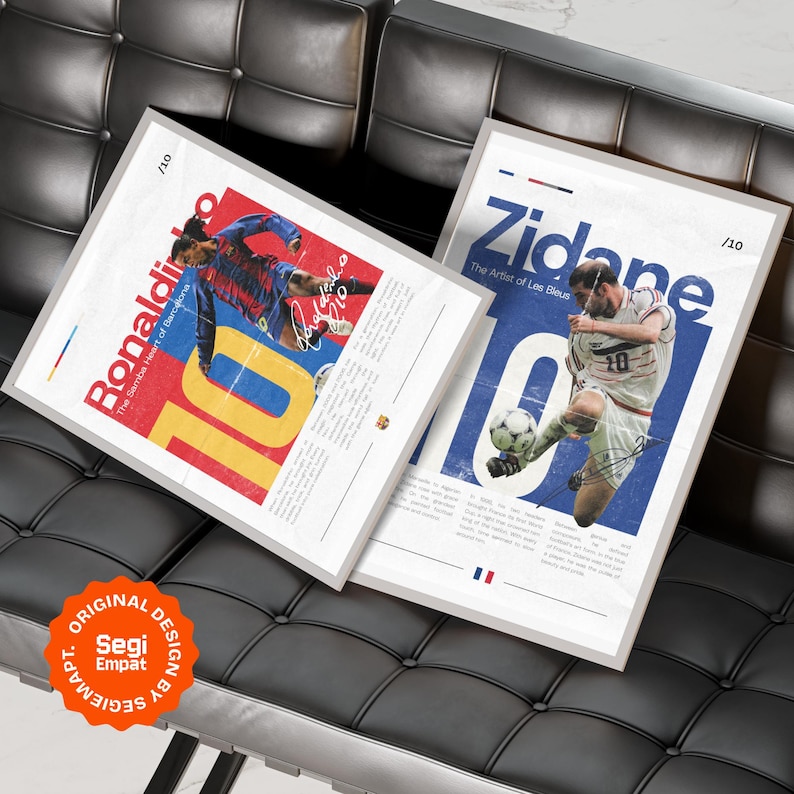 Retro Football Legends Poster Pack | Vintage Soccer Wall Art | Retro ...