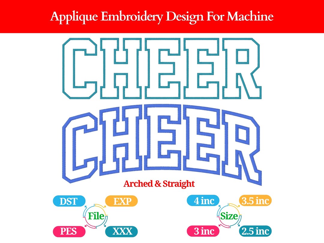 Cheer Applique Embroidery Design | Multiple Sizes (digital Download) - Etsy