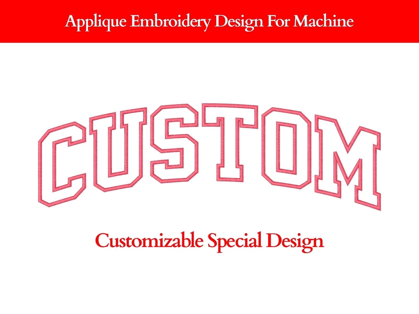 Custom Applique Embroidery Design: Personalized Text (digital Download ...