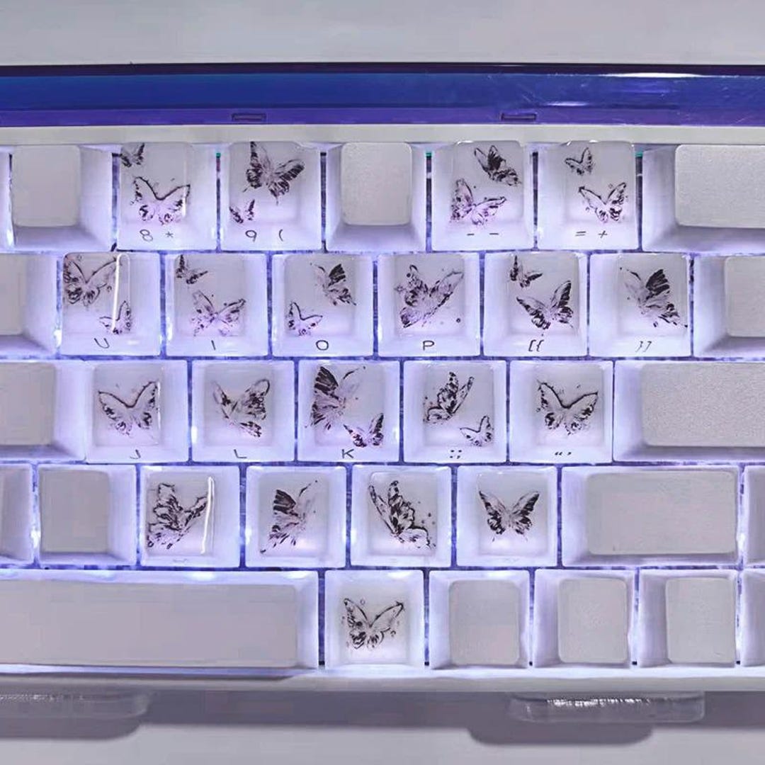 Love Butterfly Style Keycap, Artisan Cute PBT Keycap, Aesthetic ...