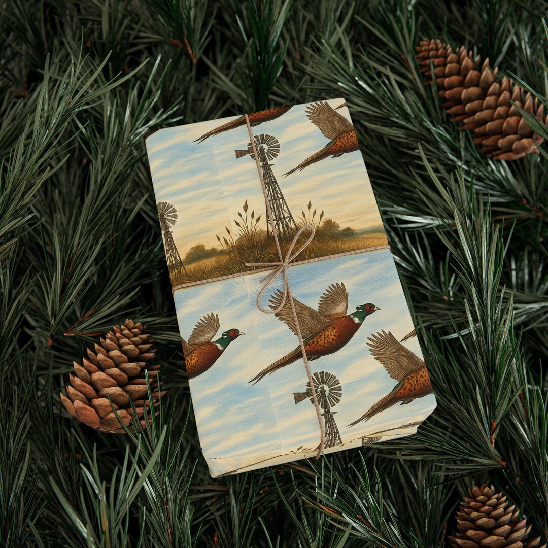 Pheasant and Windmill Wrapping Paper, 90gsm Fine Art Paper - Etsy