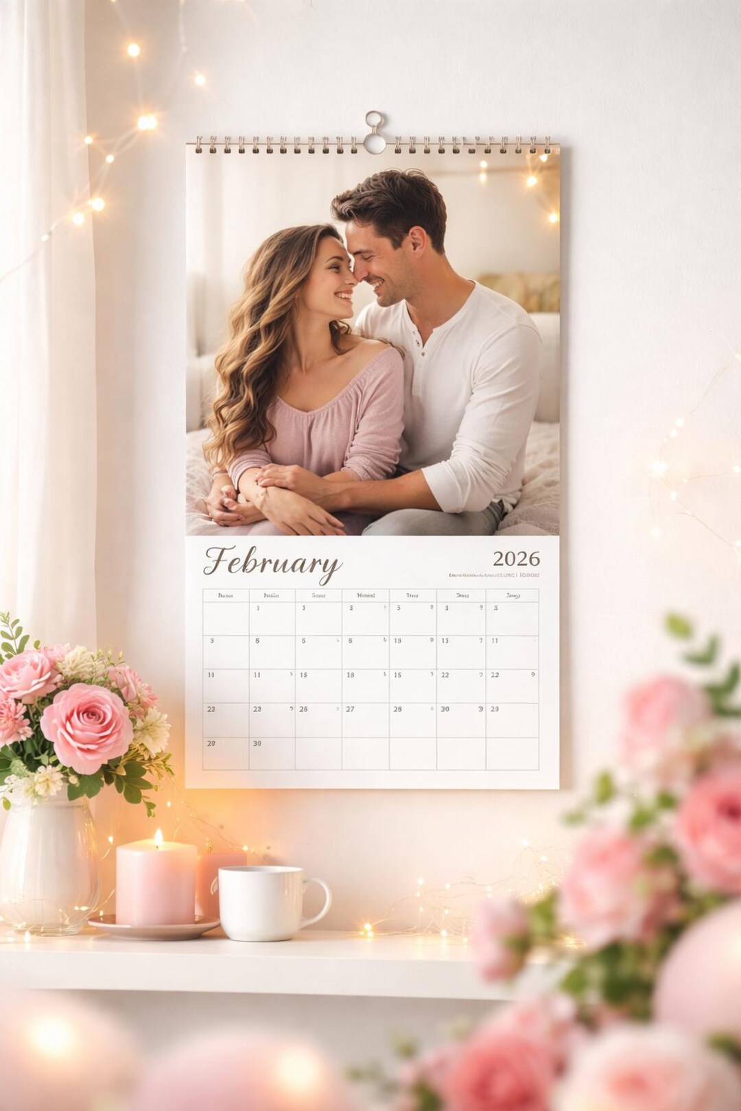 Custom Wall Calendar 2026 for Couples, Personalized Valentine’s Gift ...