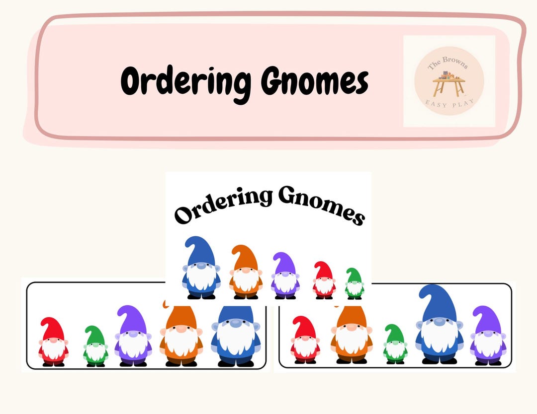 Play Ordering Gnomes Flashcards Template - Etsy