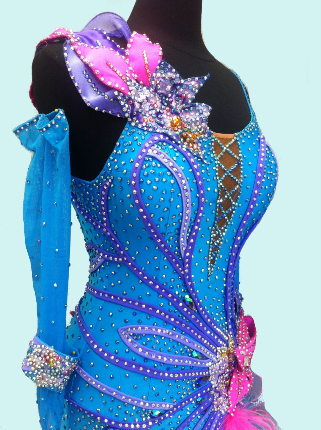 Blue Ballroom Dance! Free Shipping! Blue Smooth Dance Gowns! Blue ...