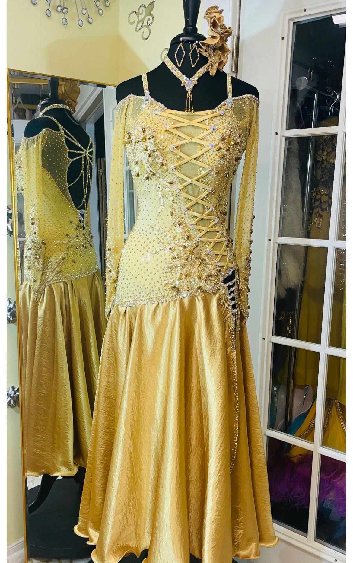Dress by Order Gold Dance Dress Gold Smooth Dress Ready to Ship Free ...