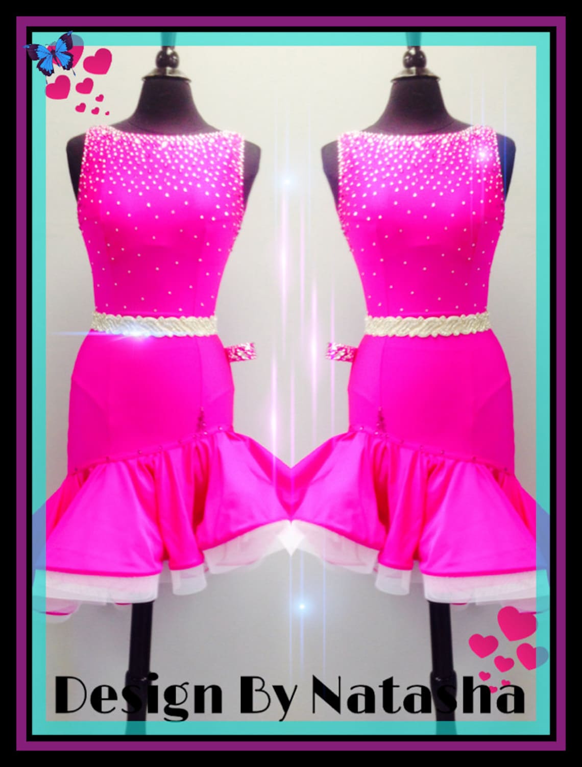 Pink Latin Dance Dress Latin Dance Dresses - Etsy