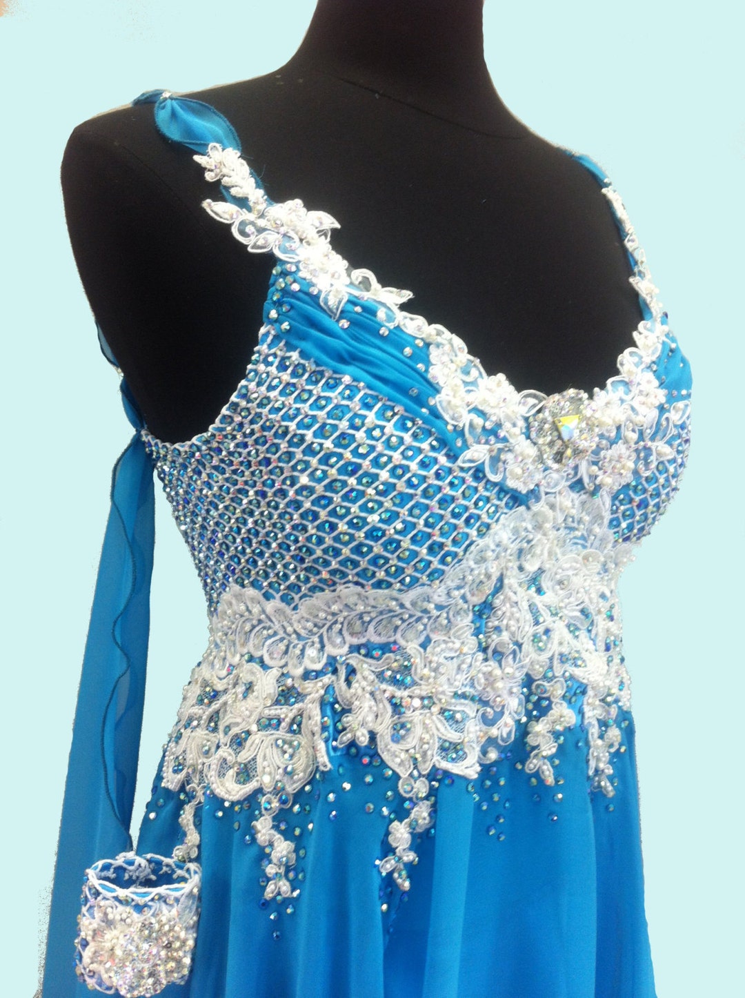 Light Blue Ballroom Dance Dress Ballroom Dance Dresses for Smooth Dance ...