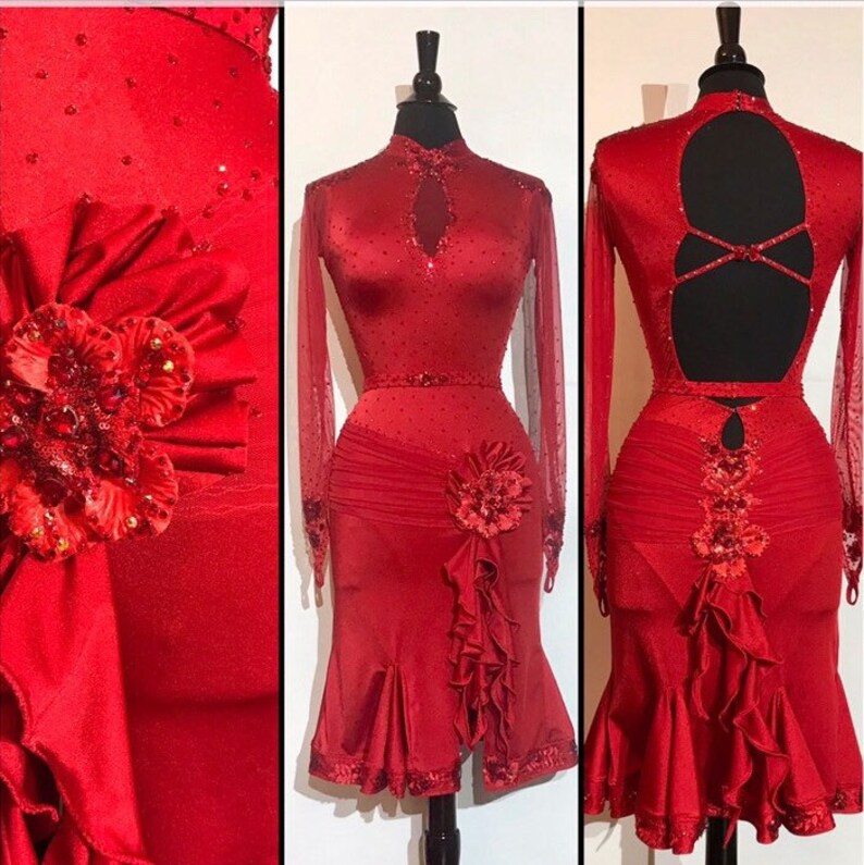 Sexy Red Dance Dress Red Latin Dance Dresses Dance Latin Dress Red - Etsy
